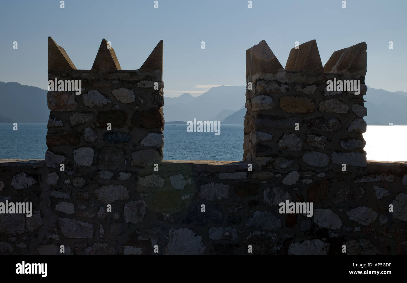 Turkey Marmaris the bay and the fiord seen by the Solimano castle Stock ...