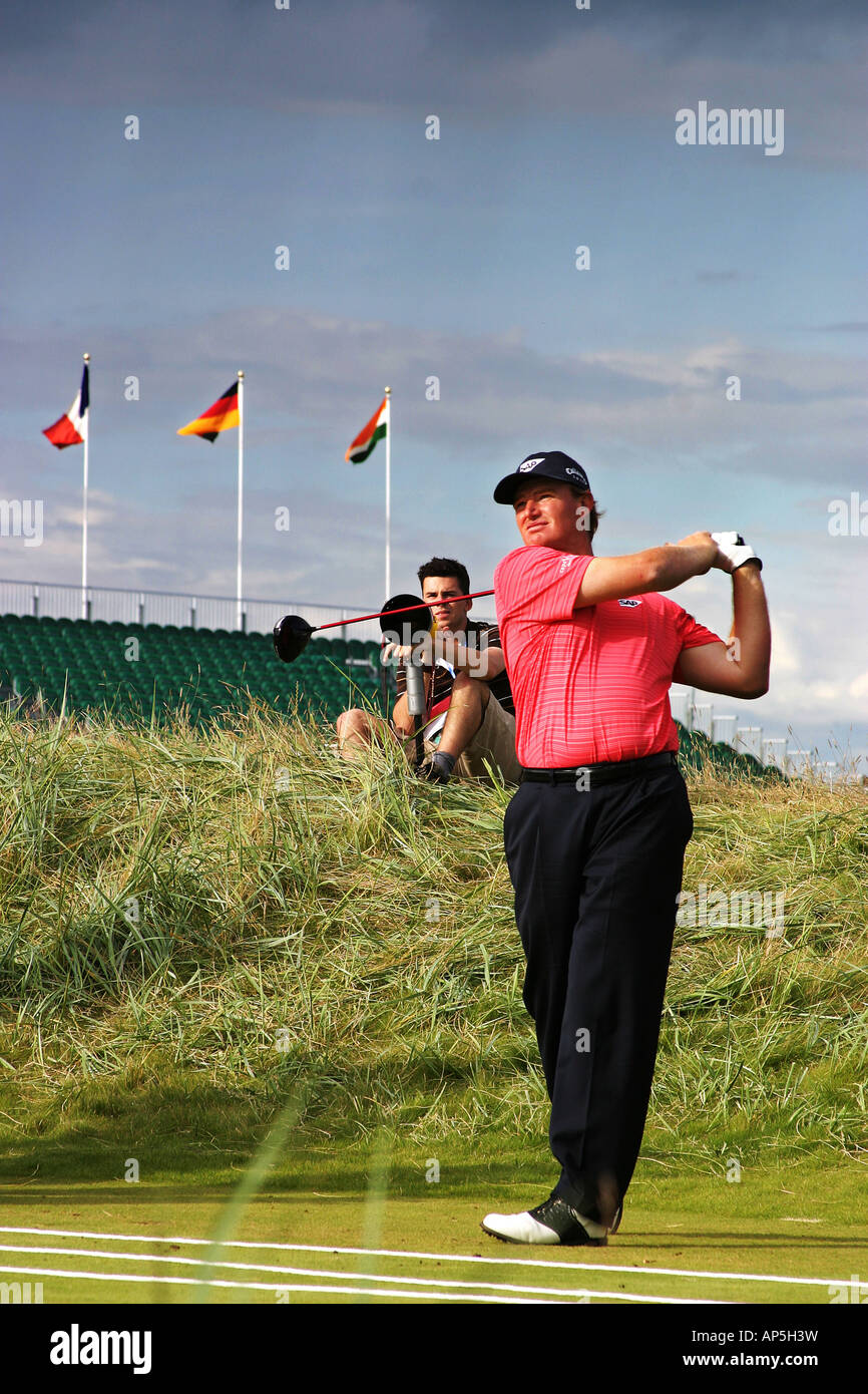 Ernie Els South African professional golfer driving at 2007 British ...