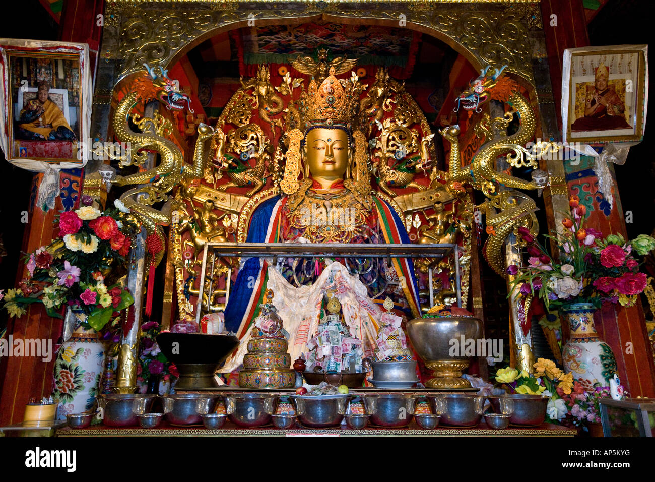 Buddhist Shrine in Samye Monastery in Tibet Stock Photo - Alamy