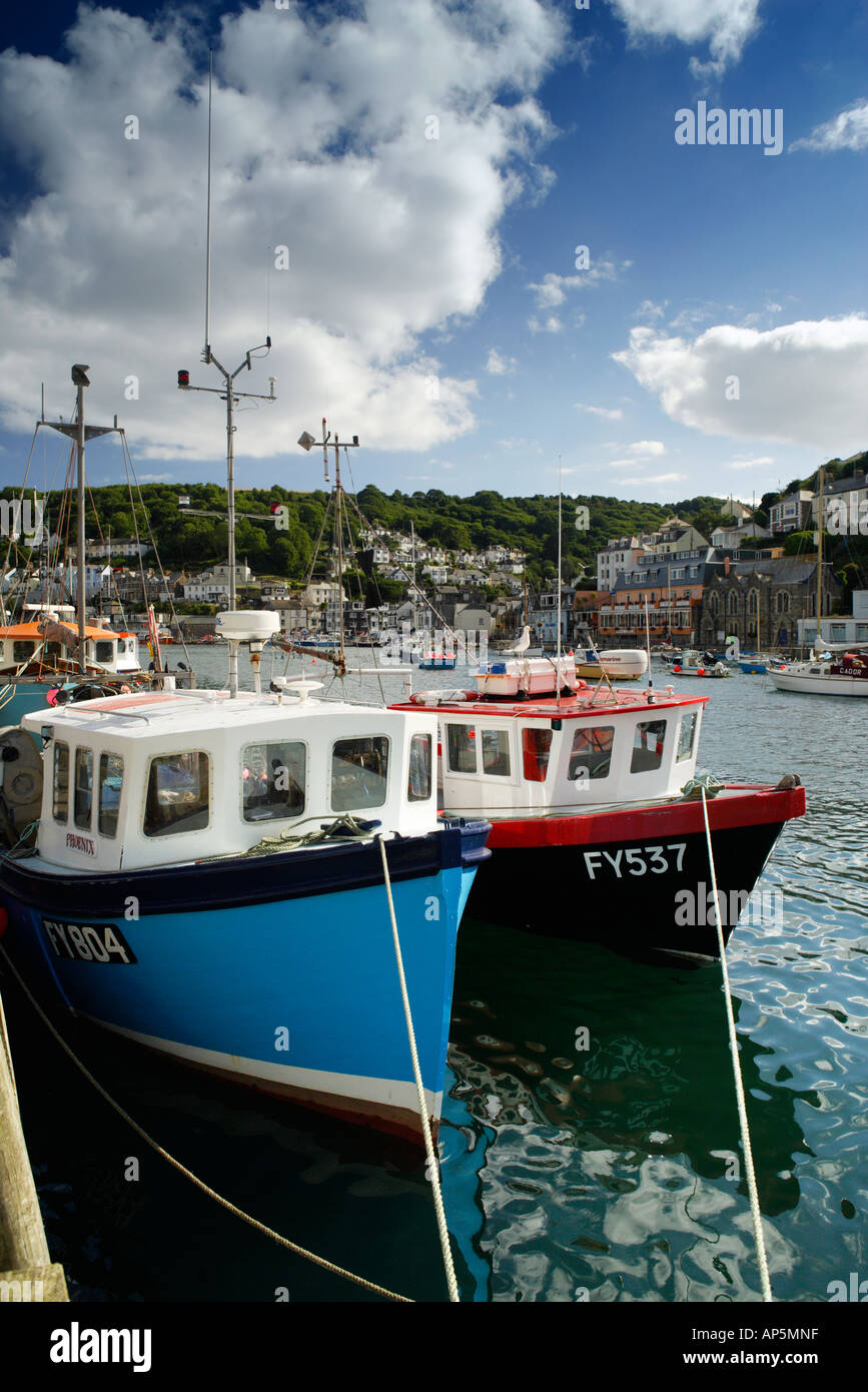 Moored Fishing Boats Looe Harbour Cornwall UK Stock Photo - Alamy