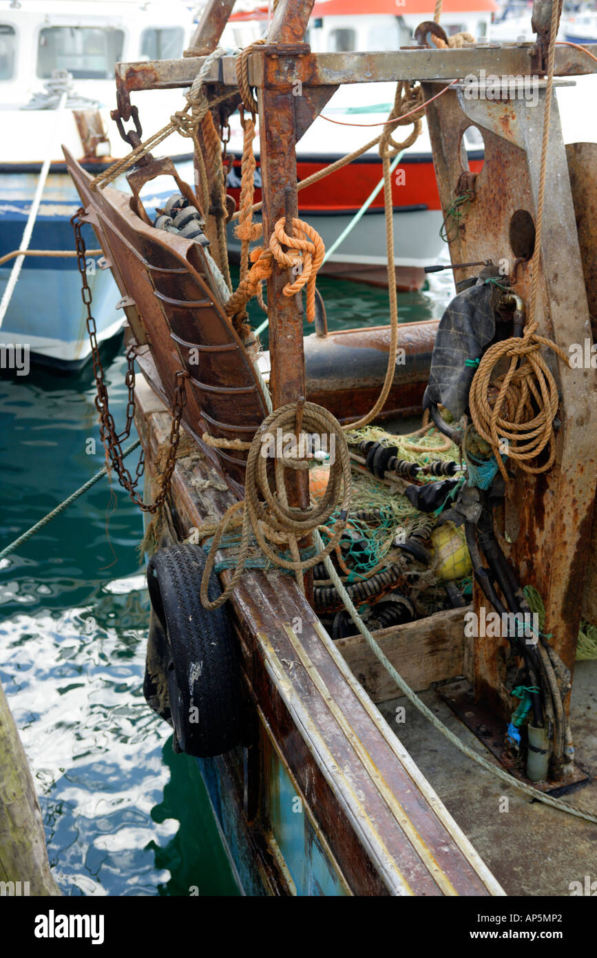 Rear Of Fishing Trawler Looe Cornwall UK Stock Photo - Alamy