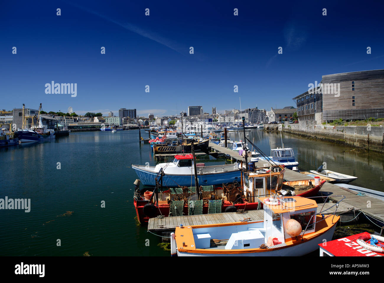 Fishing Boats Plymouth Docks Devon UK Stock Photo - Alamy