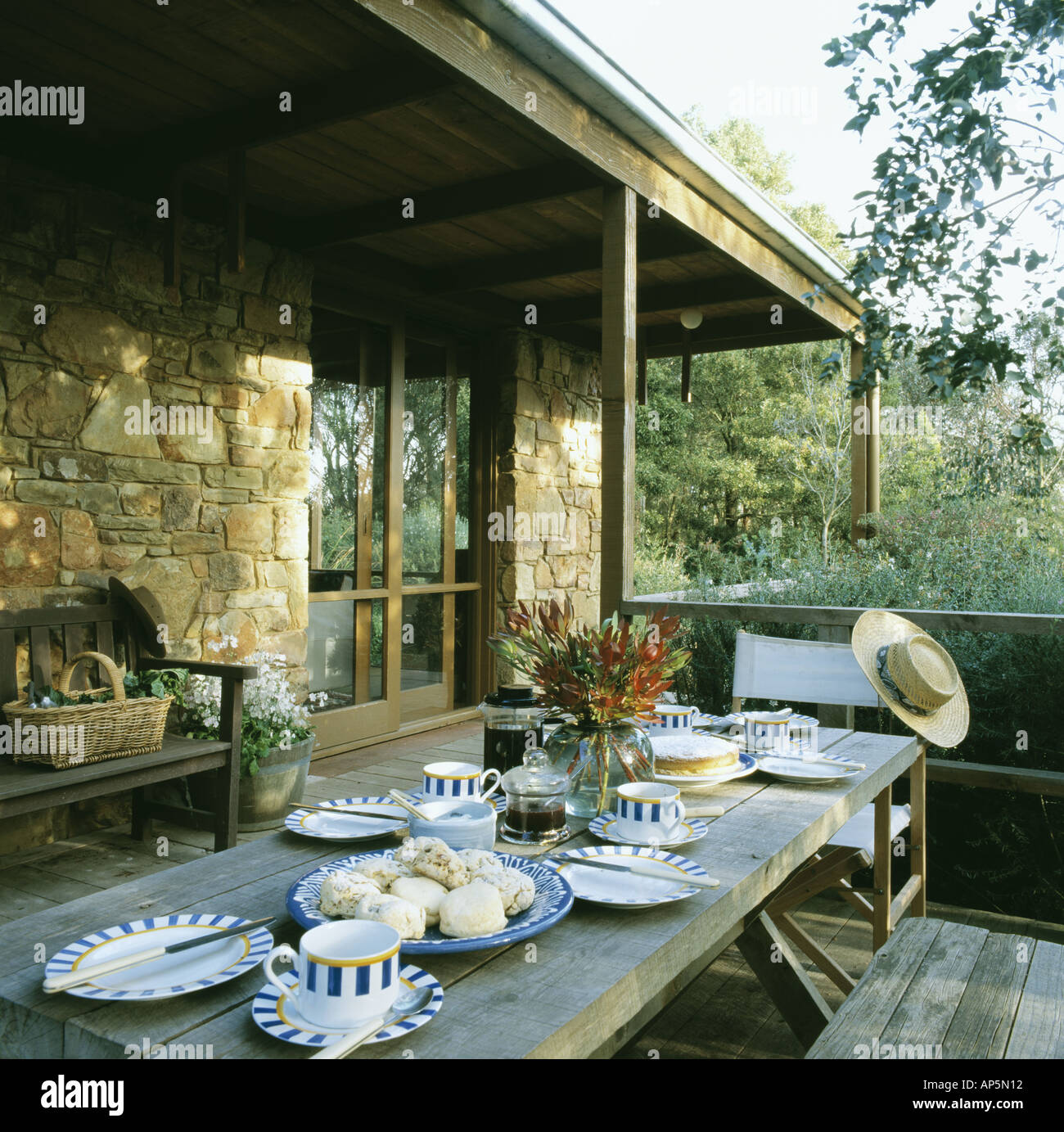 Table bench veranda tables hi-res stock photography and images - Alamy