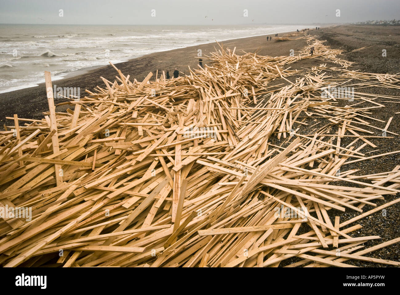 Wreckage timber from Ice Prince Ship Stock Photo - Alamy