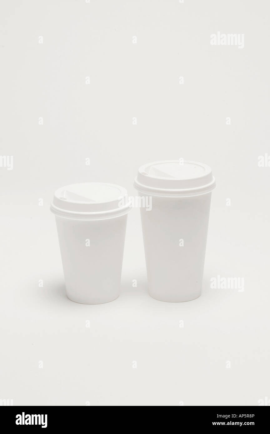 to go coffee cups container on white background Stock Photo - Alamy