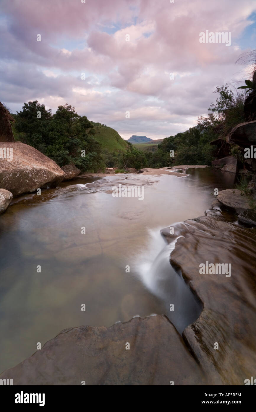 Fresh, crisp waters flow over the Drakensberg Cascades in Drakensberg ...