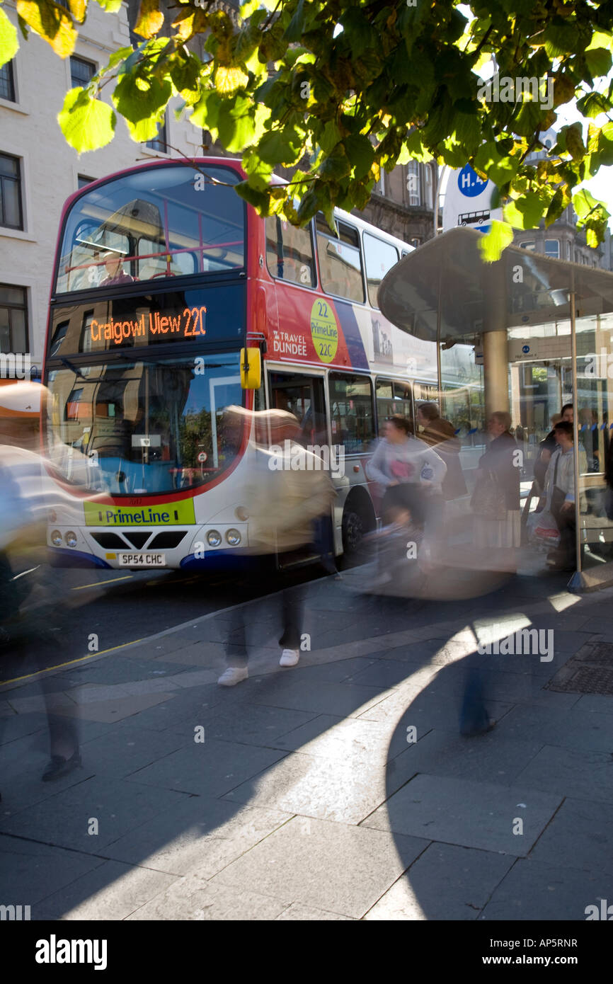Queue at City Centre bus shelters, bus stop, waiting shelters, double ...