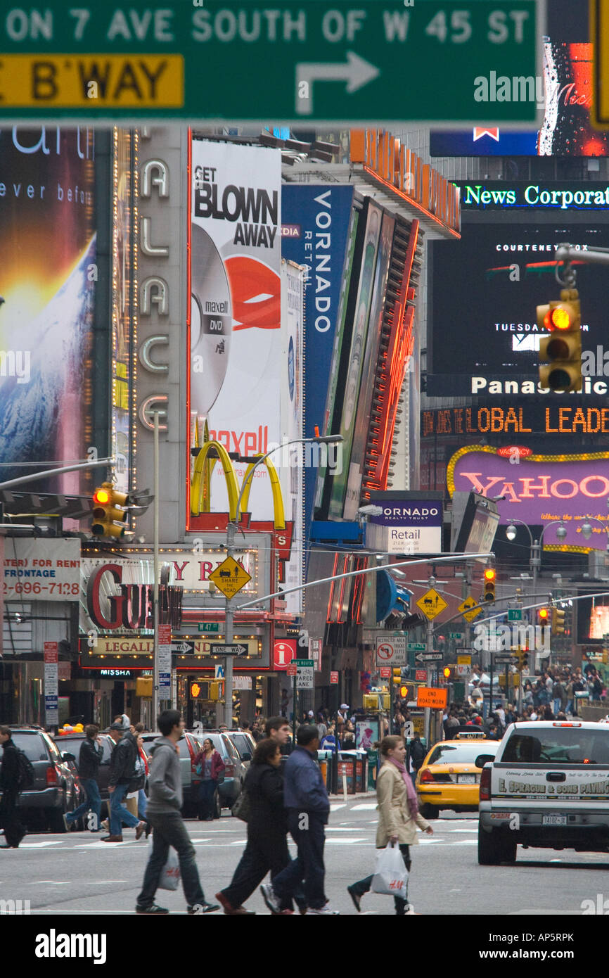 Looking down Broadway towards Times Square Stock Photo - Alamy