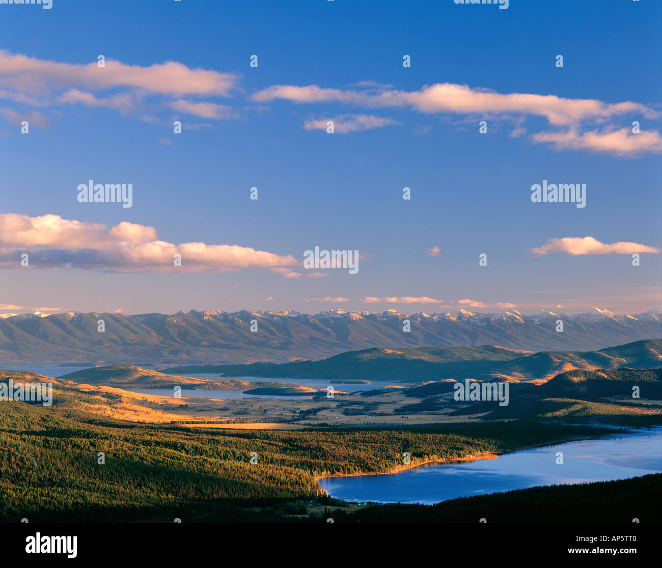 Lake Mary Ronan and Flathead Lake near Elmo Montana Stock Photo - Alamy