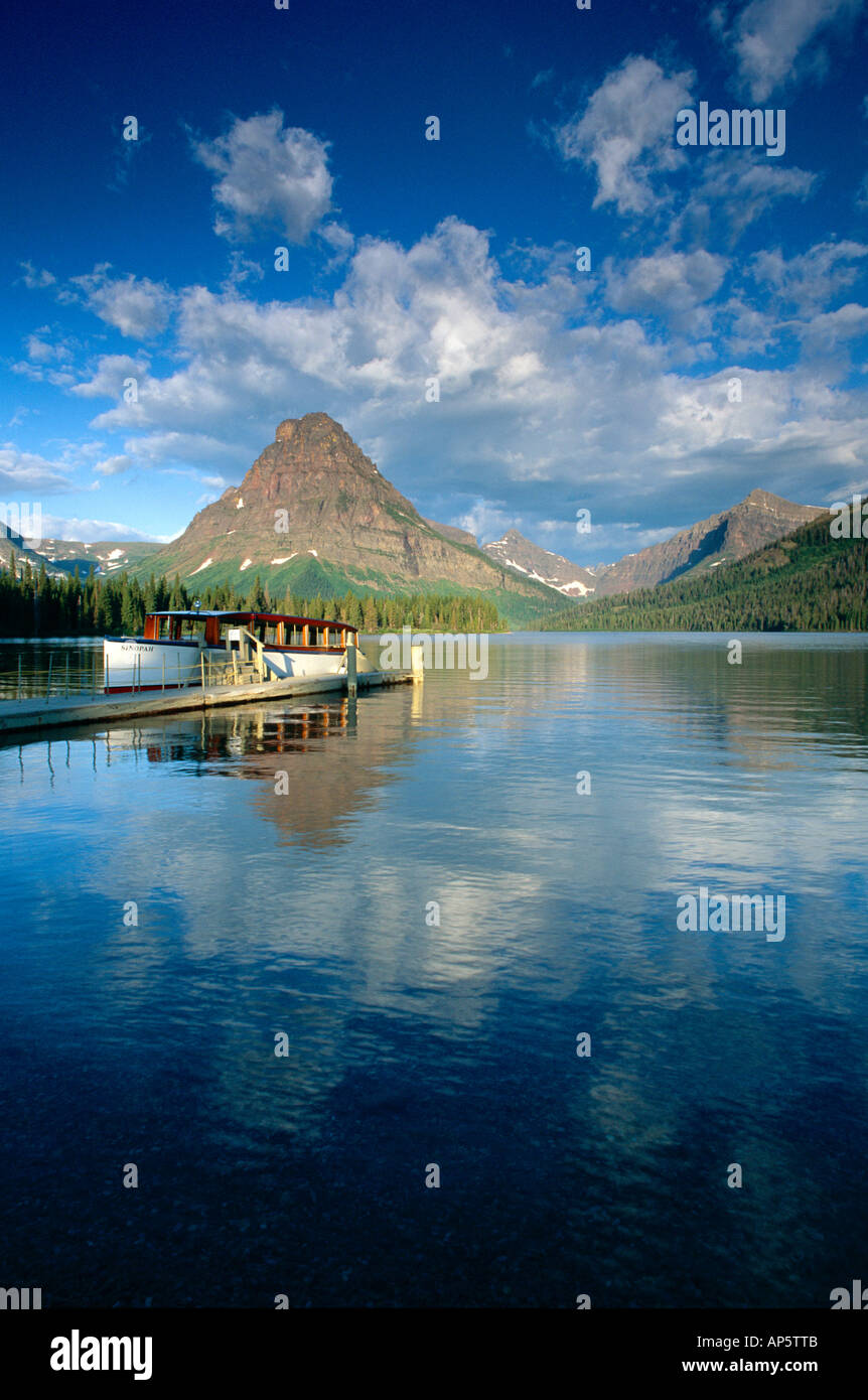 Tour Boat Docked at Two Medicine Lake in Glacier National Park Montana ...