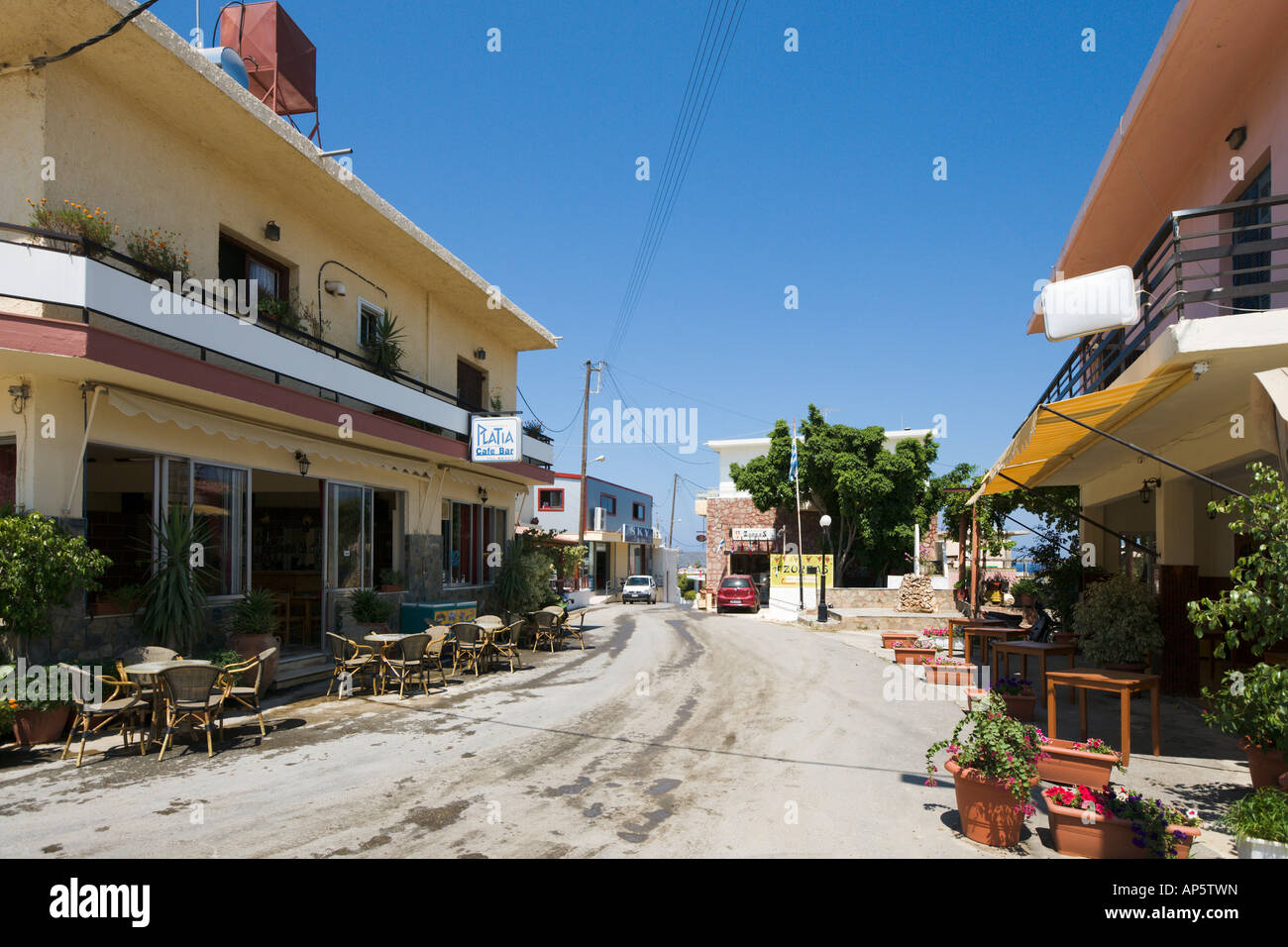 Bars and Cafes in Old Town, Aghia Marina, near Chania, Crete, Greece ...