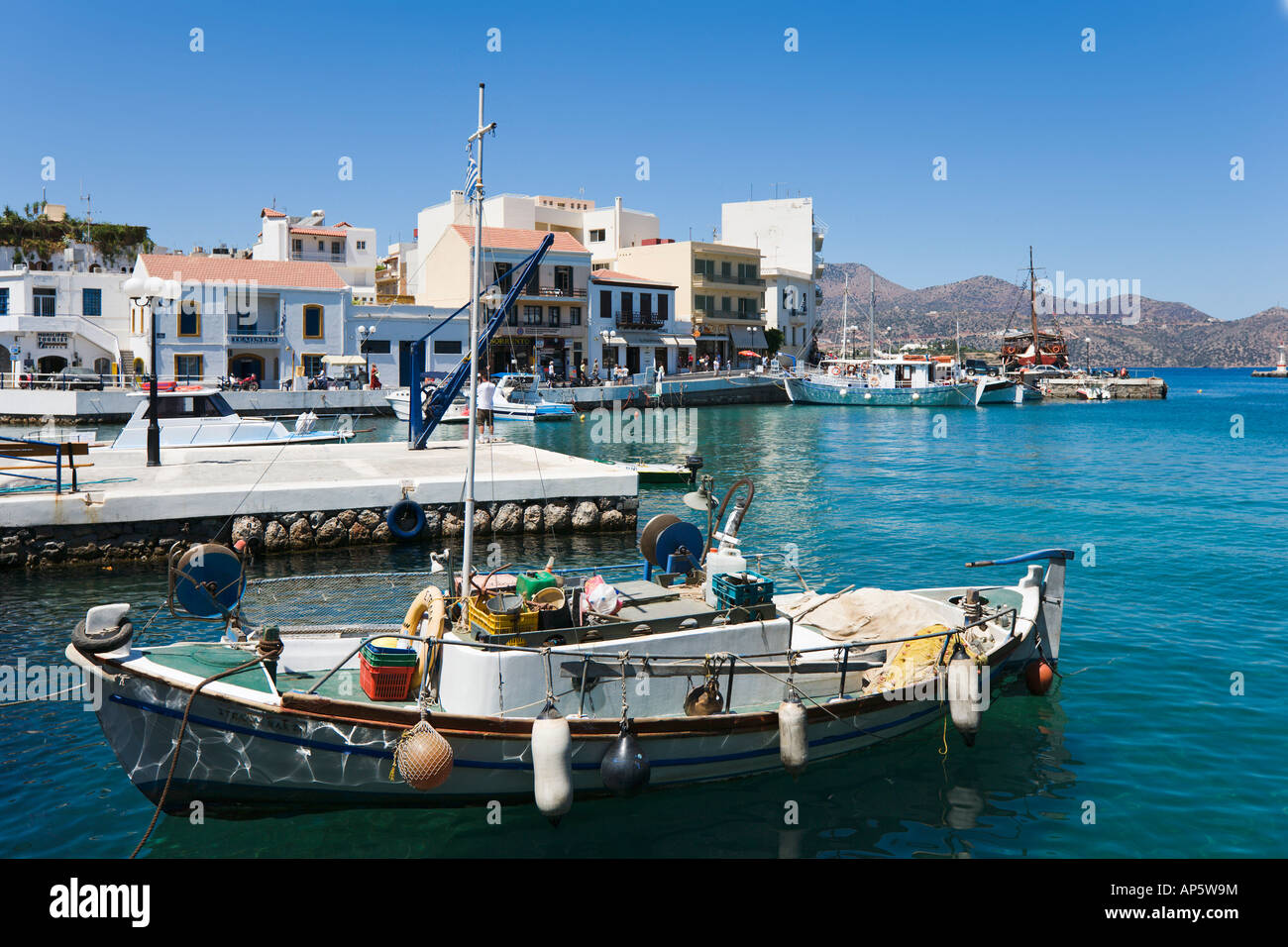 Harbour, Aghios Nikolaos, North East Coast, Crete, Greece Stock Photo ...