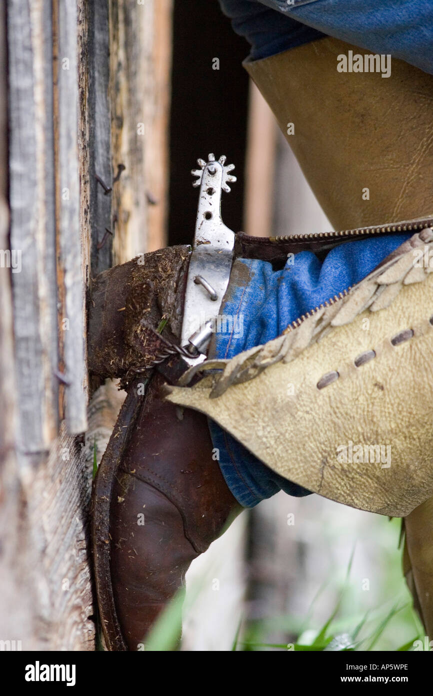 Cowboy Spurs & Chaps in Judith Gap Montana (MR Stock Photo - Alamy