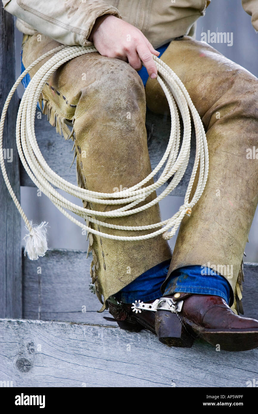 Cowboy Spurs & Chaps in Judith Gap Montana (MR Stock Photo - Alamy