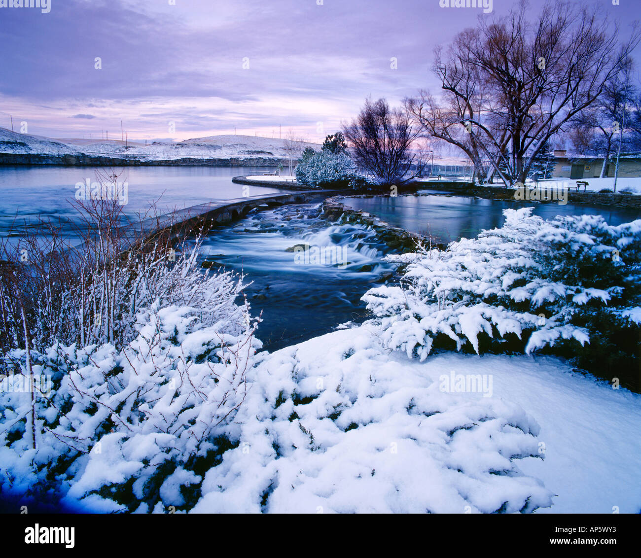 Giant Springs State Park in Winter in Great Falls Montana Stock Photo ...