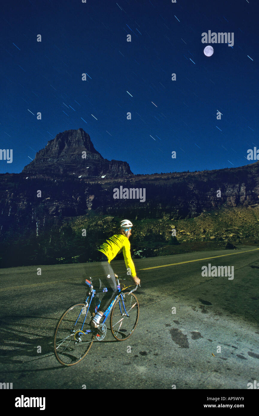 Moonlight Bicycle Ride Up Logan Pass in Glacier National Park in ...