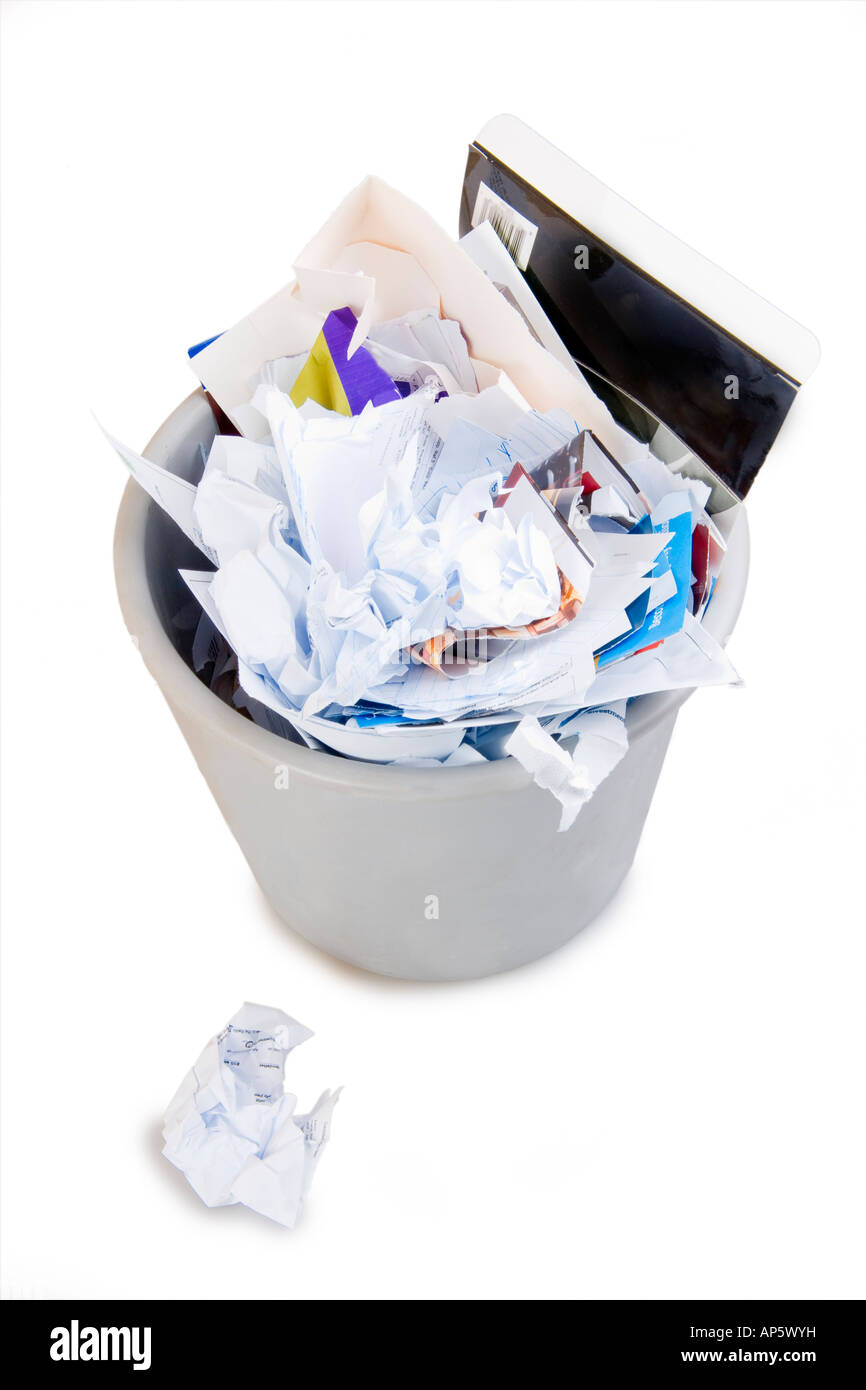 Overflowing waste bin Stock Photo - Alamy