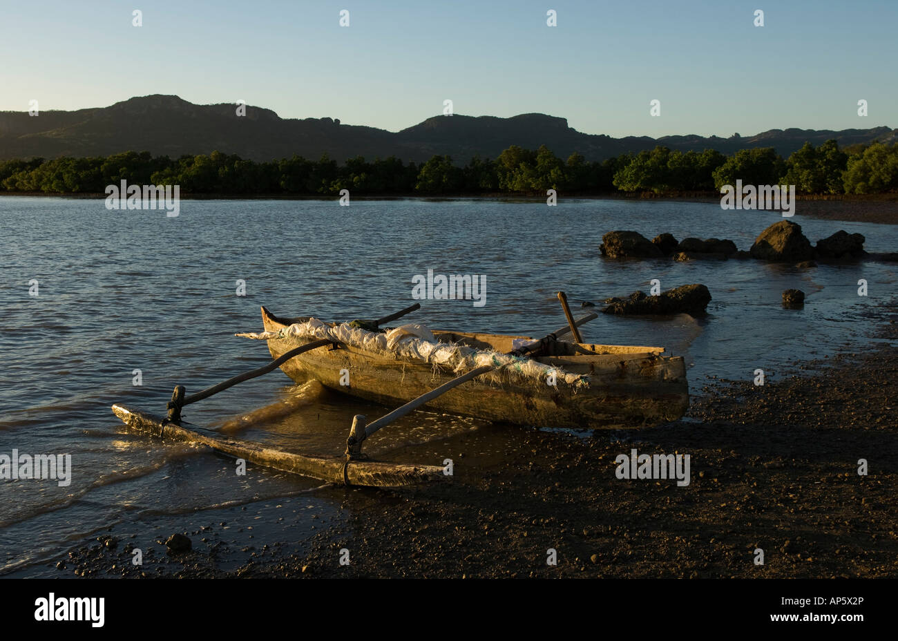 fishing boat on the beach, Diego Suarez Bay, Antsiranana, Diego Suarez ...
