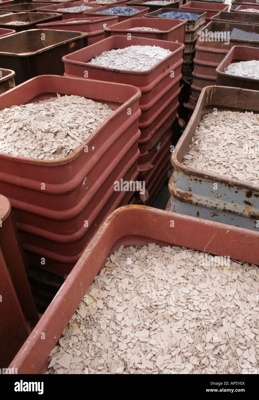 Crushed floor tiles awaiting recycling Stock Photo - Alamy