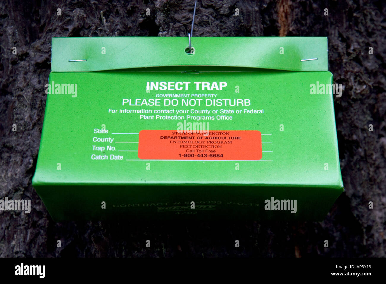 An insect trap placed by scientists to determine which insects are ...