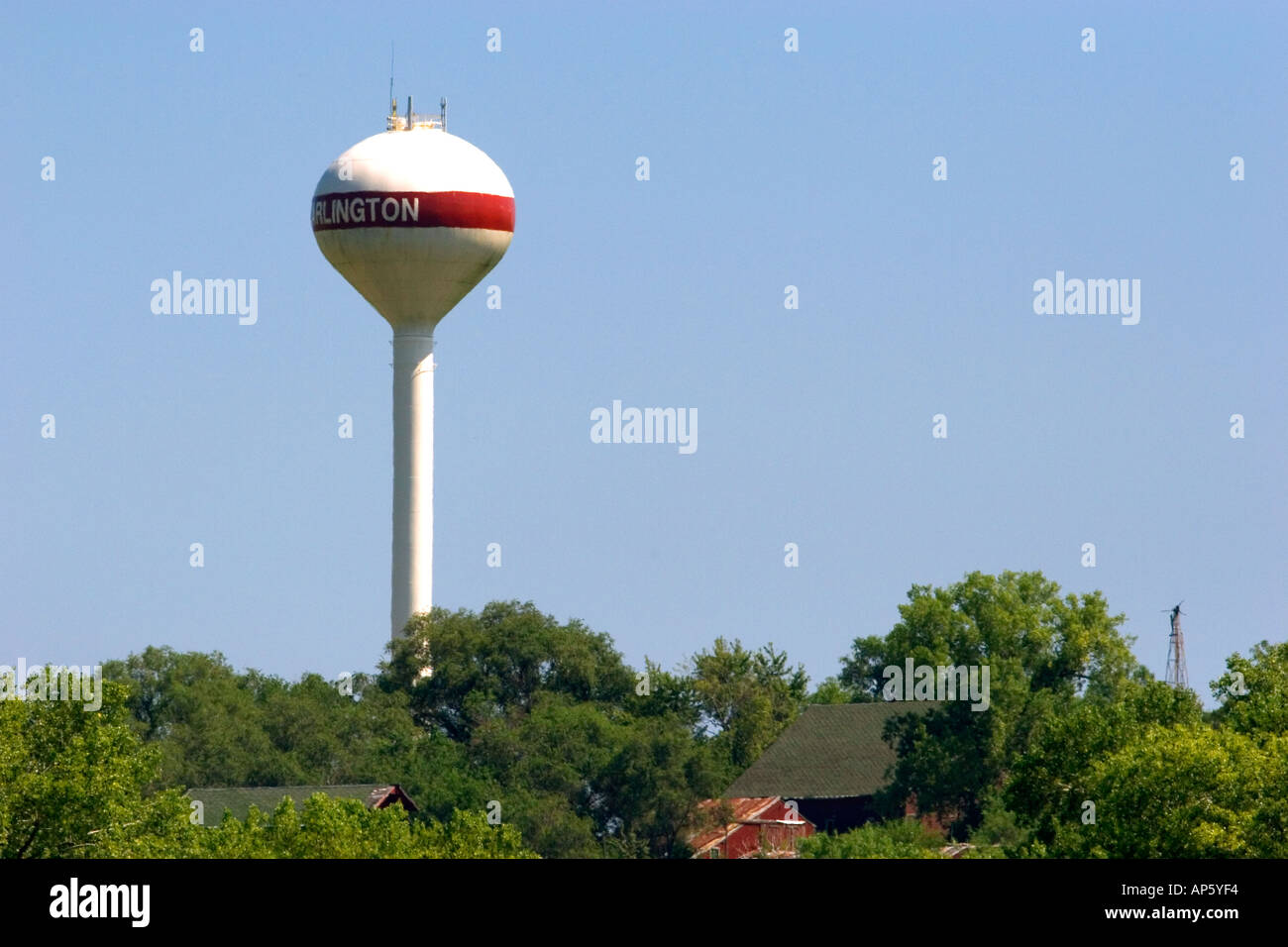 Water tower at Arlington Nebraska Stock Photo - Alamy