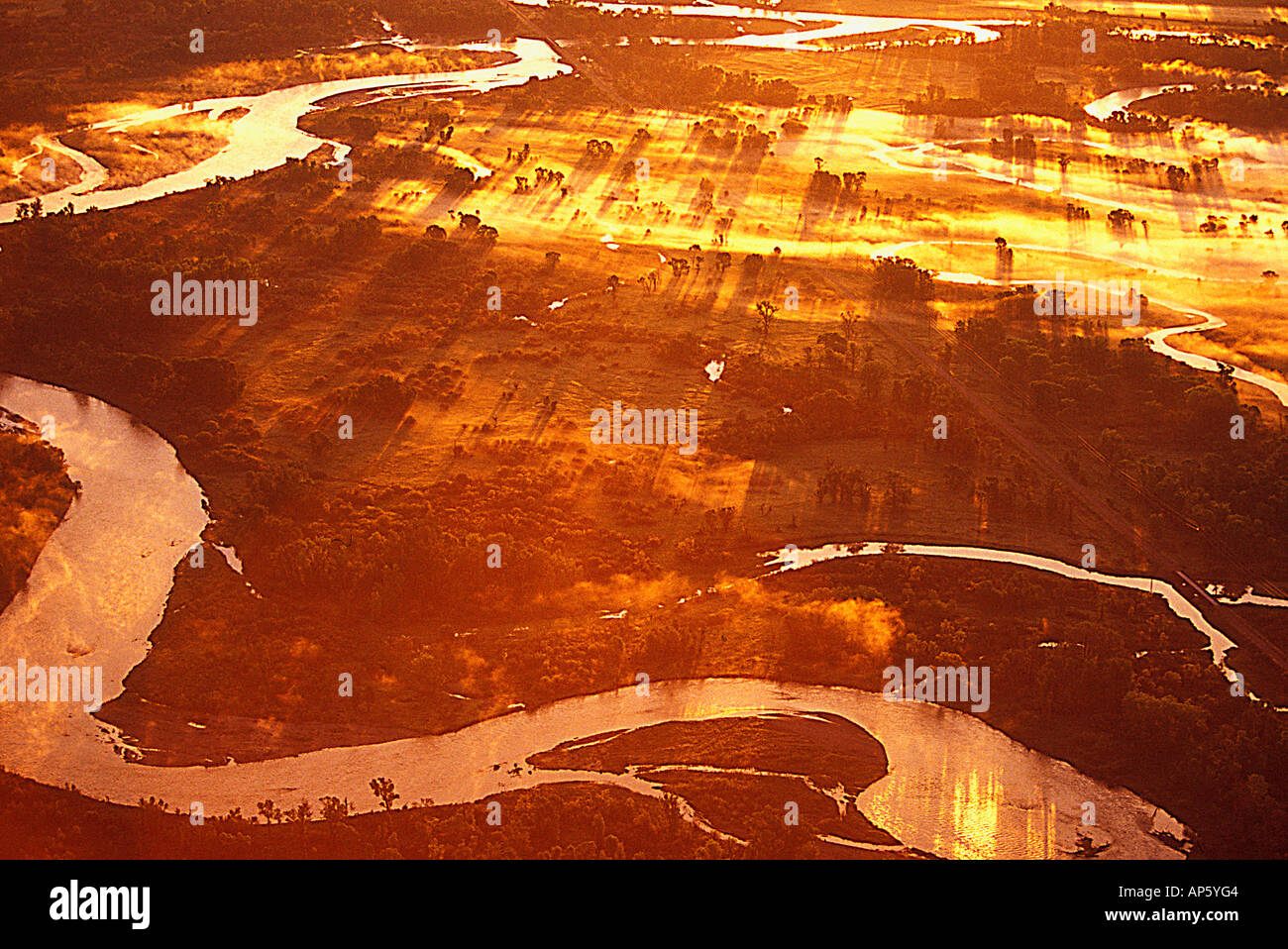Aerial of Missouri River Headwaters State Park near Three Forks ...