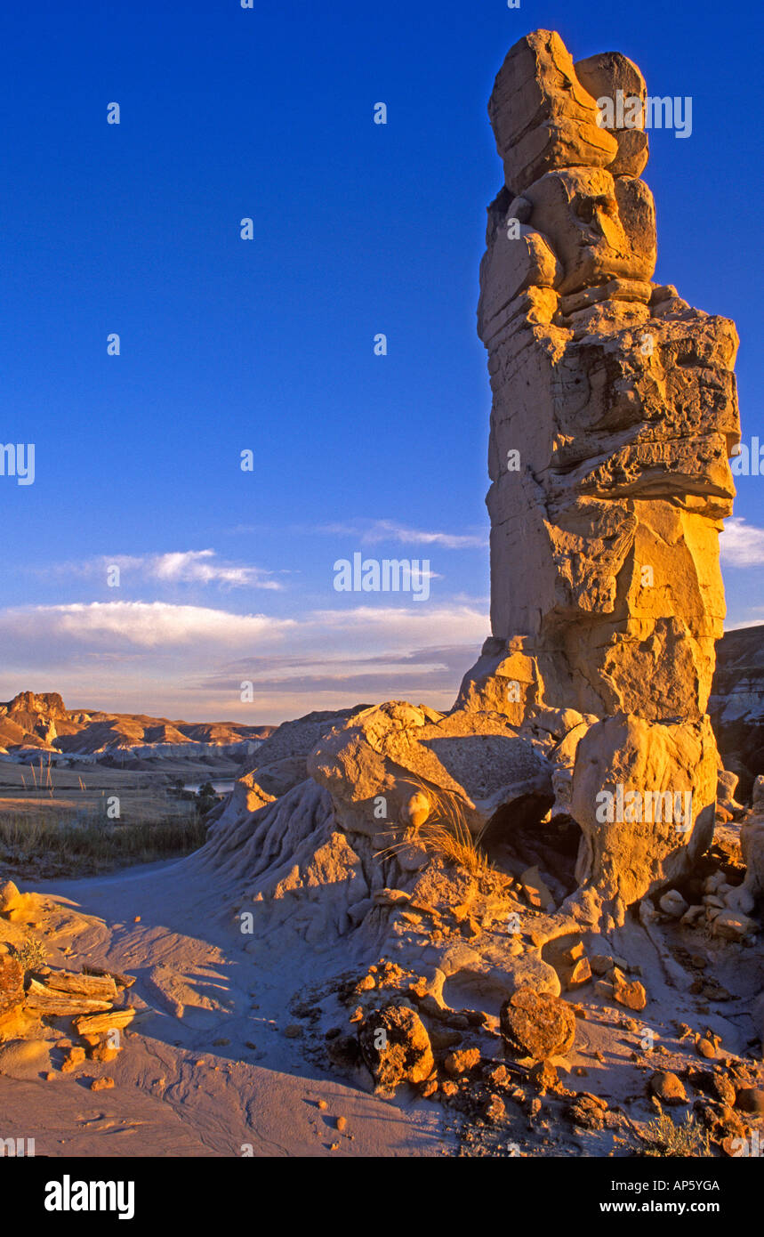 Sandstone tower along the Missouri River in Montana Stock Photo - Alamy