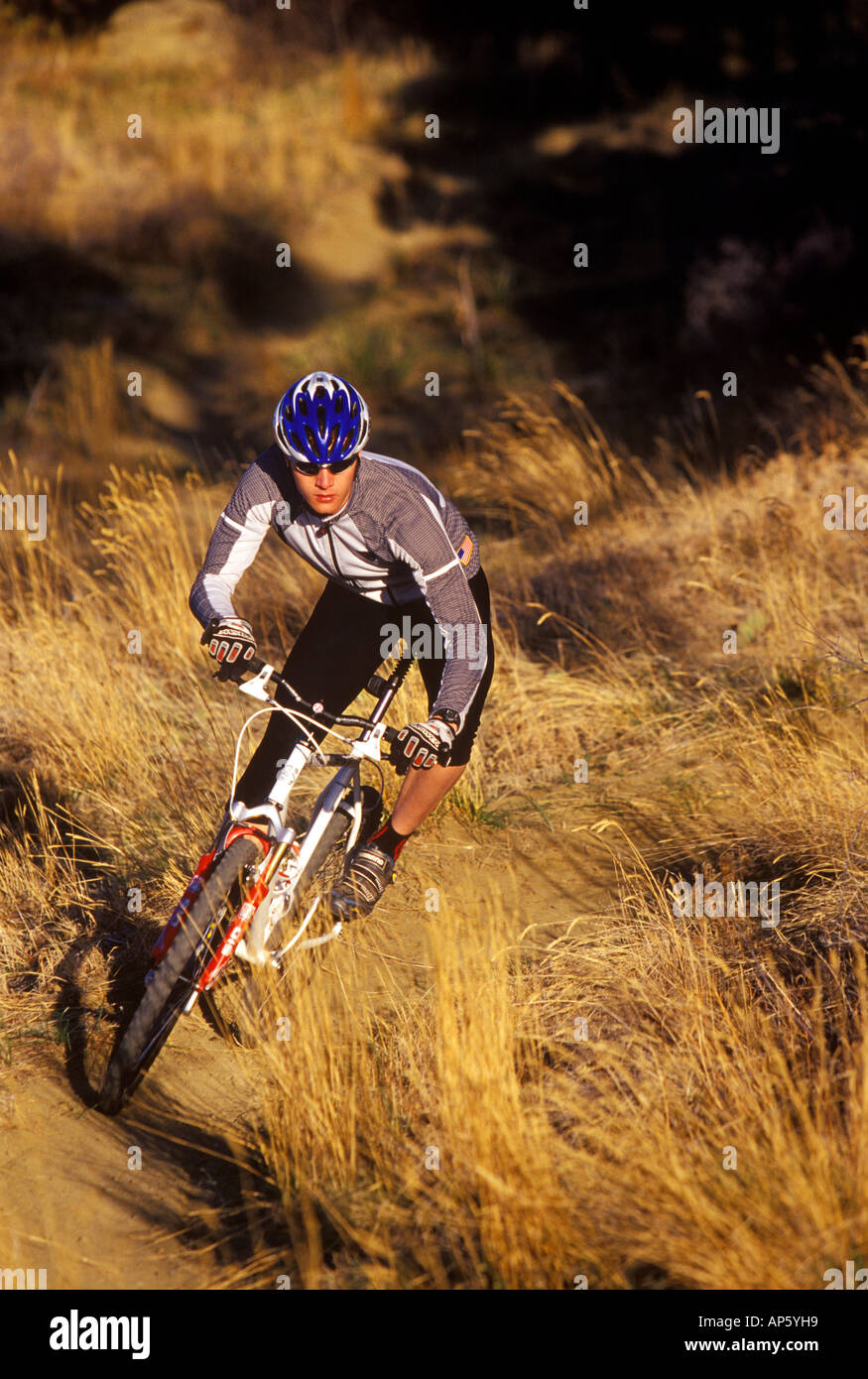 Mountain bicyclist on rim rock Trail in Billings Montana (MR Stock ...