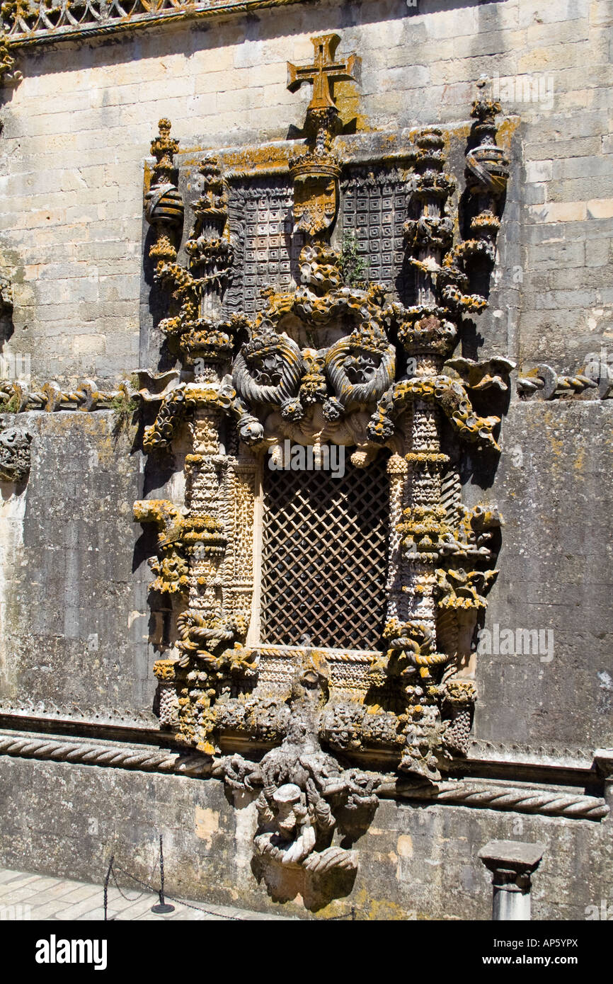 Famous Chapter House Manueline style window, in the Templar Convent of ...