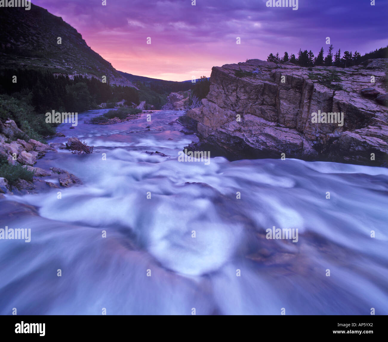 Glacier park swift current falls hi-res stock photography and images ...