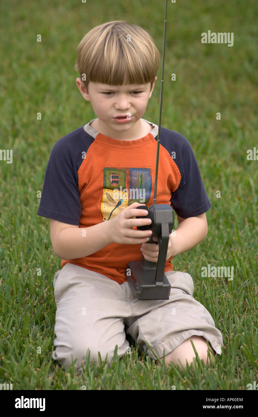 Boy with Radio Control for car Stock Photo - Alamy