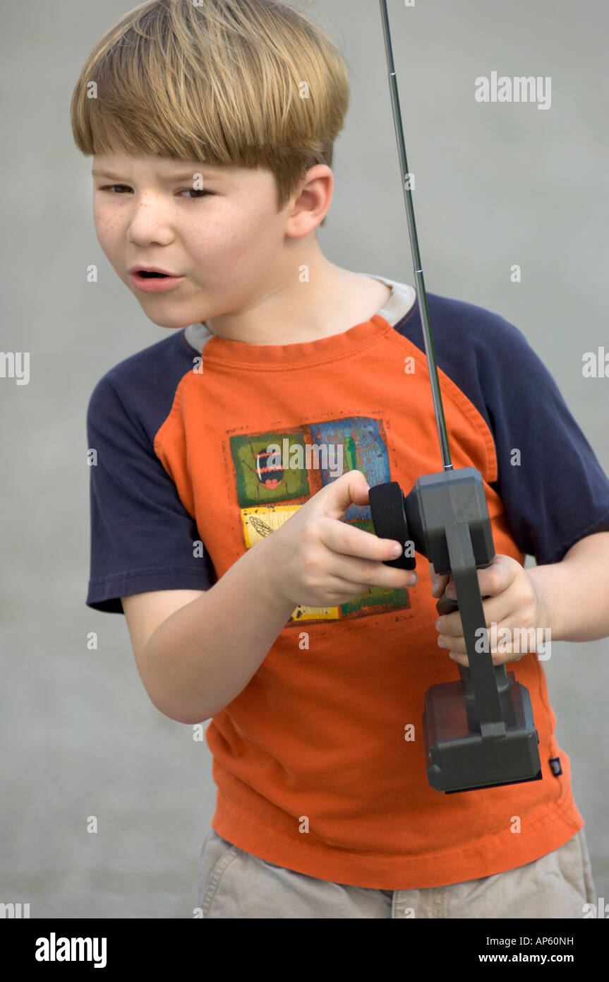 Boy with Radio Control for car Stock Photo - Alamy