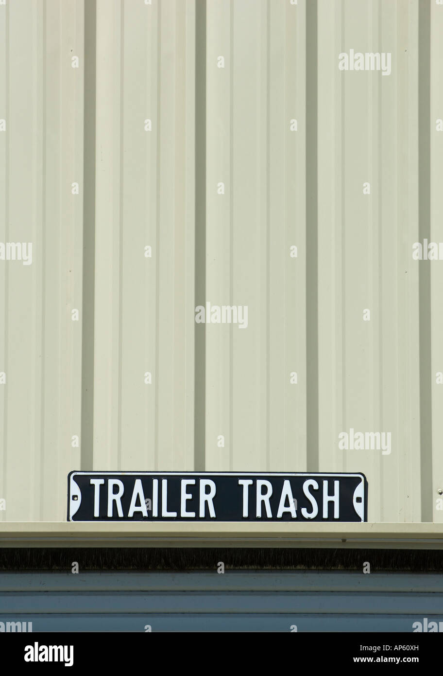 Trailer Trash sign Stock Photo - Alamy