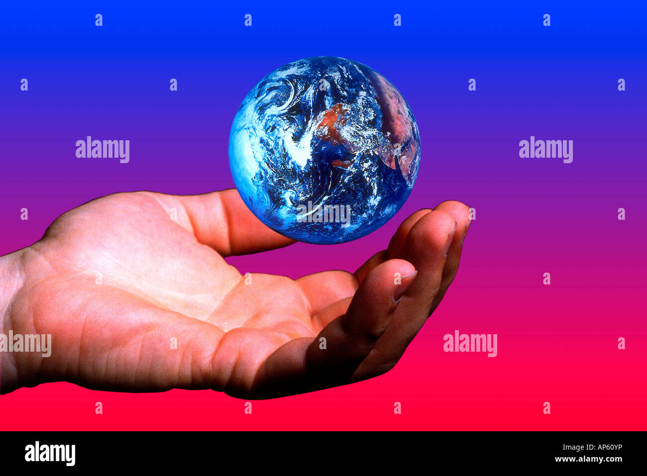 Human hand holding planet Earth, digital composite Stock Photo - Alamy