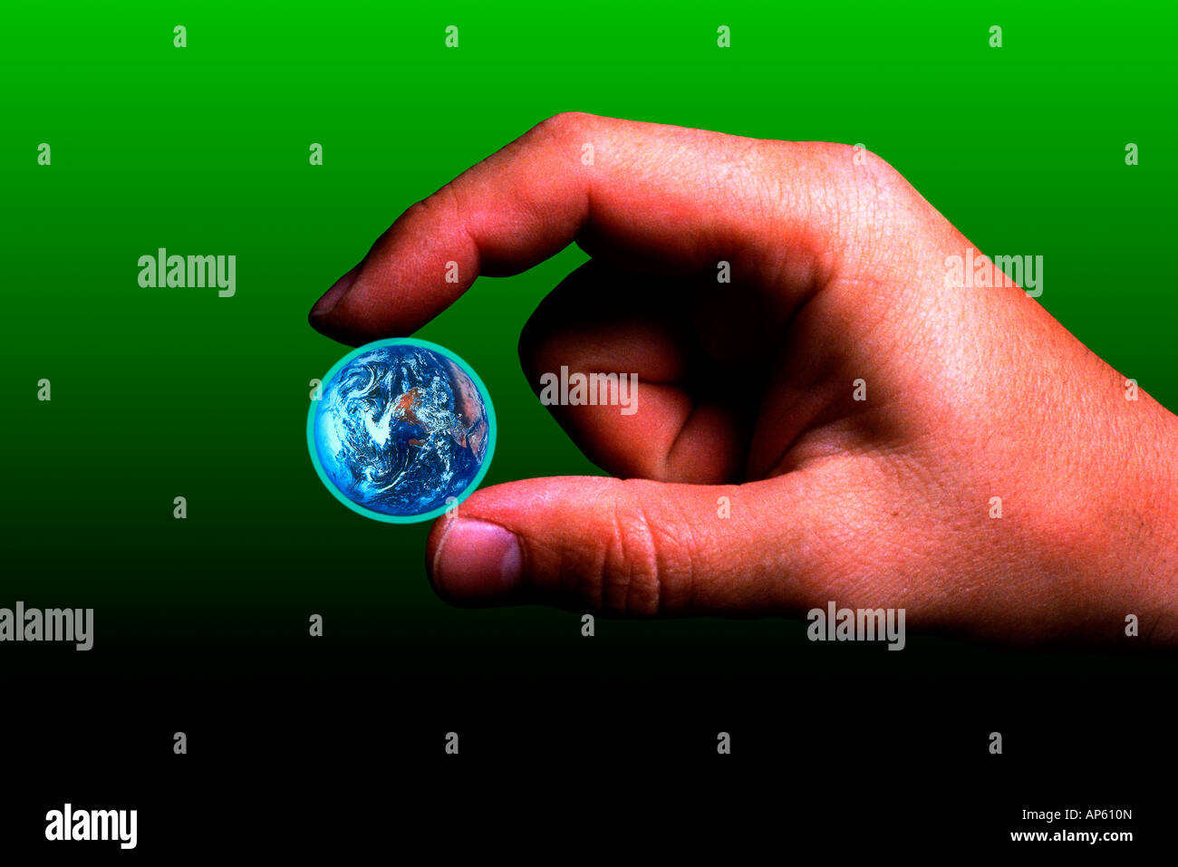 Human hand holding planet Earth, digital composite Stock Photo - Alamy