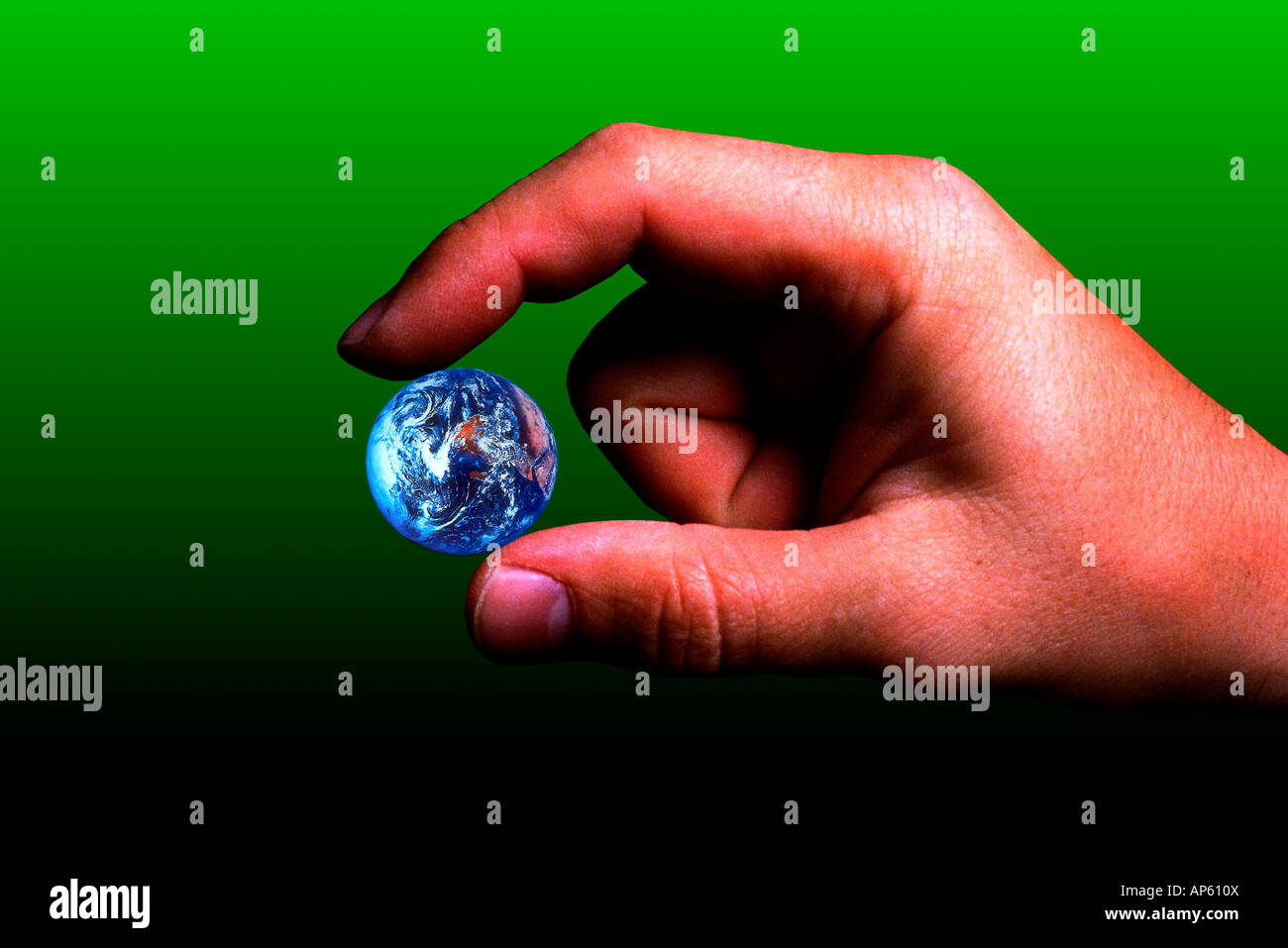 Human hand holding planet Earth, digital composite Stock Photo - Alamy
