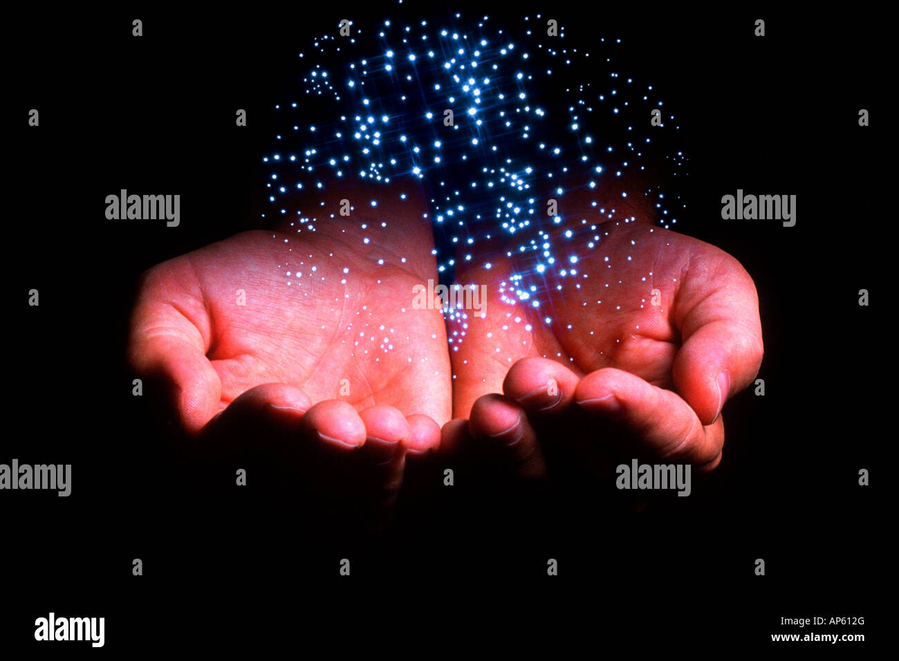 Human hand holding stars, digital composite Stock Photo - Alamy