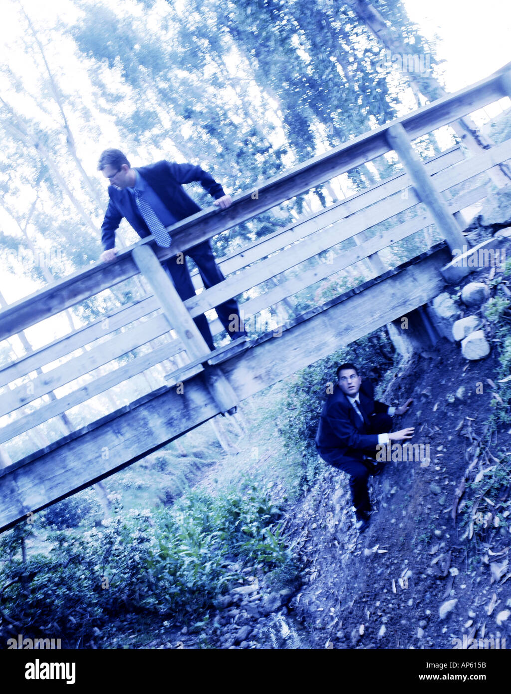 Hiding from the boss under a bridge Stock Photo - Alamy