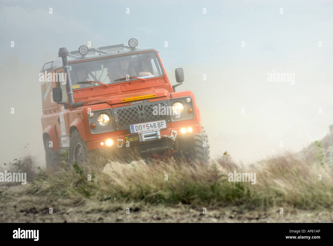 Modified Land Rover Defender racing at the Rallye Dresden Breslau 2007 ...