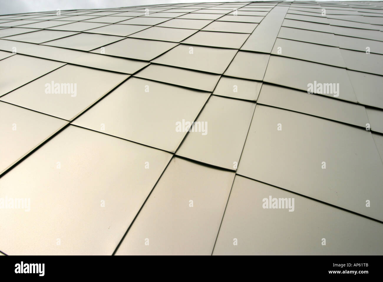 Abstract Diagonal View Of Metal Plates, Building Exterior Stock Photo ...