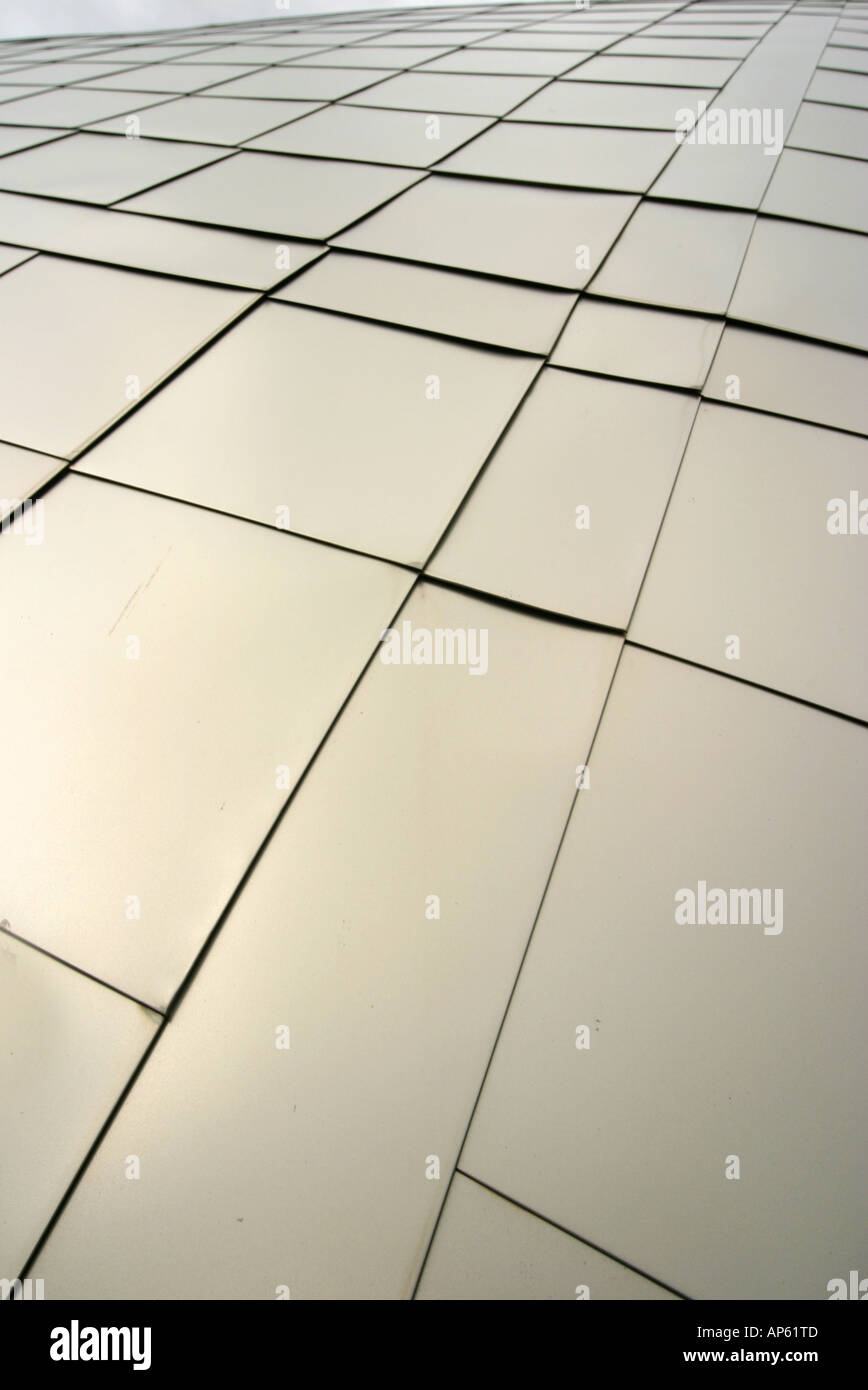 Abstract Diagonal View Of Metal Plates, Building Exterior Stock Photo ...