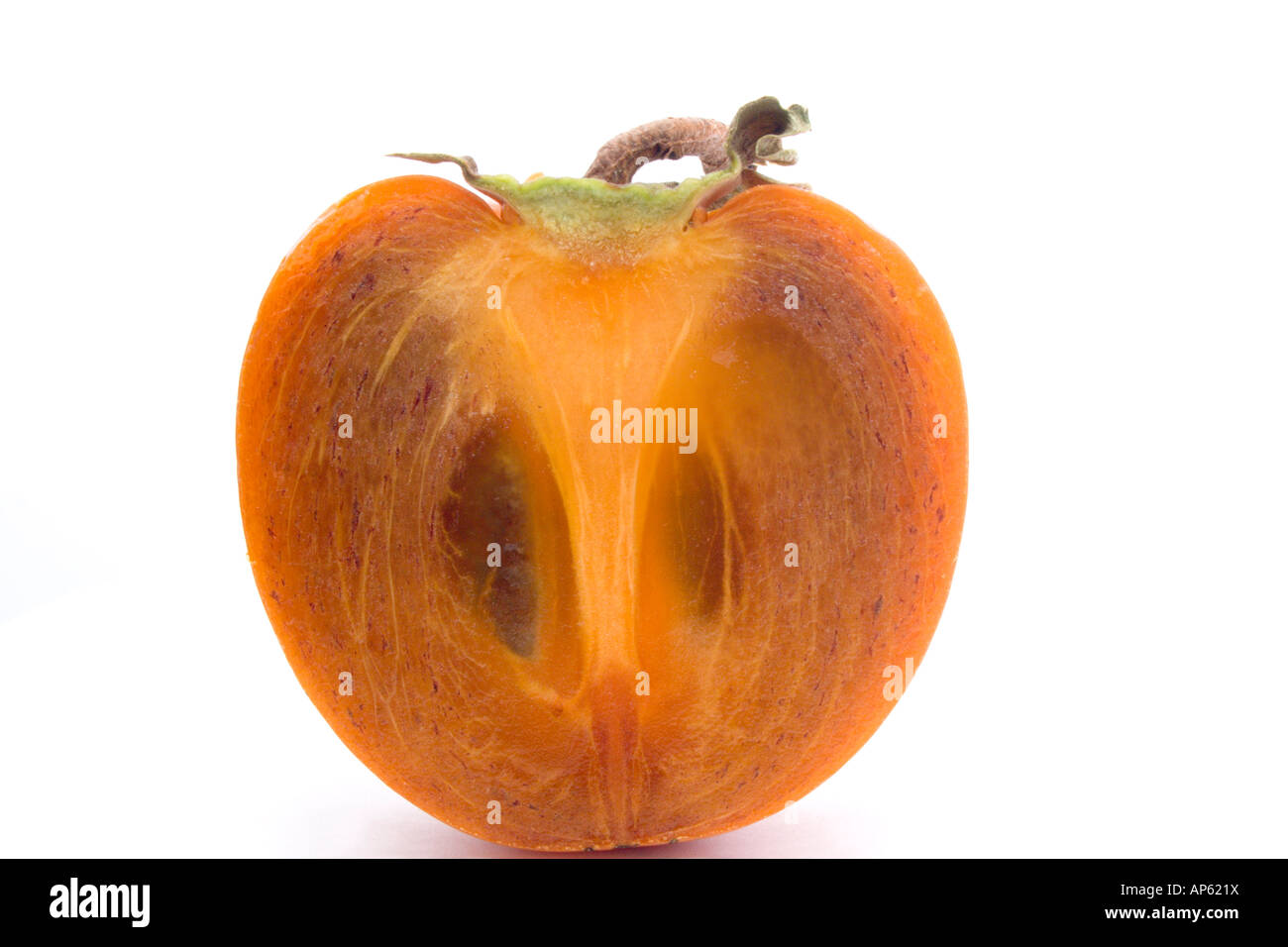 ripe persimmon isolated on white Stock Photo - Alamy