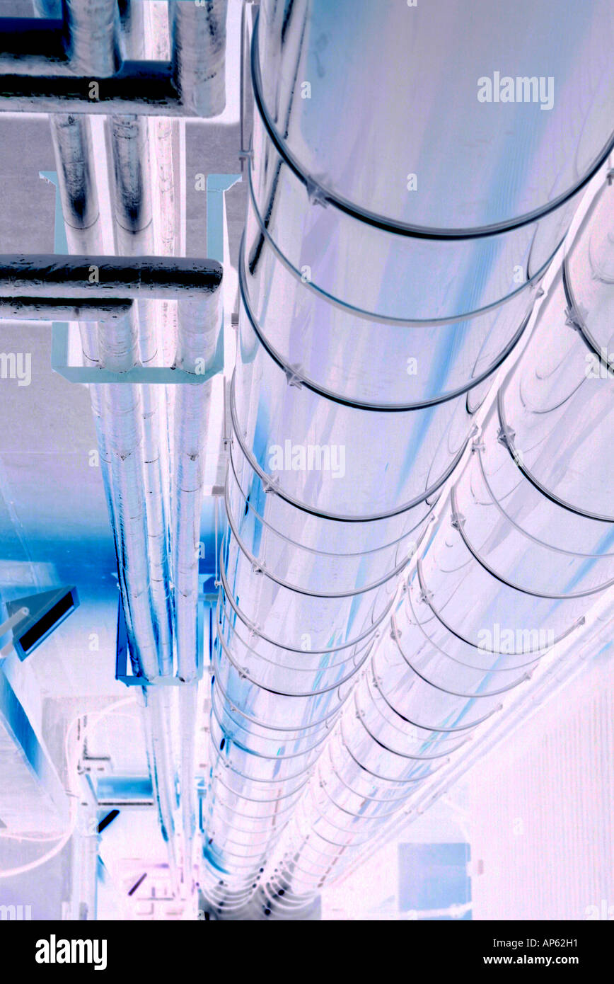 Digitally Enhanced Image of Air Conditioning Pipes Stock Photo - Alamy
