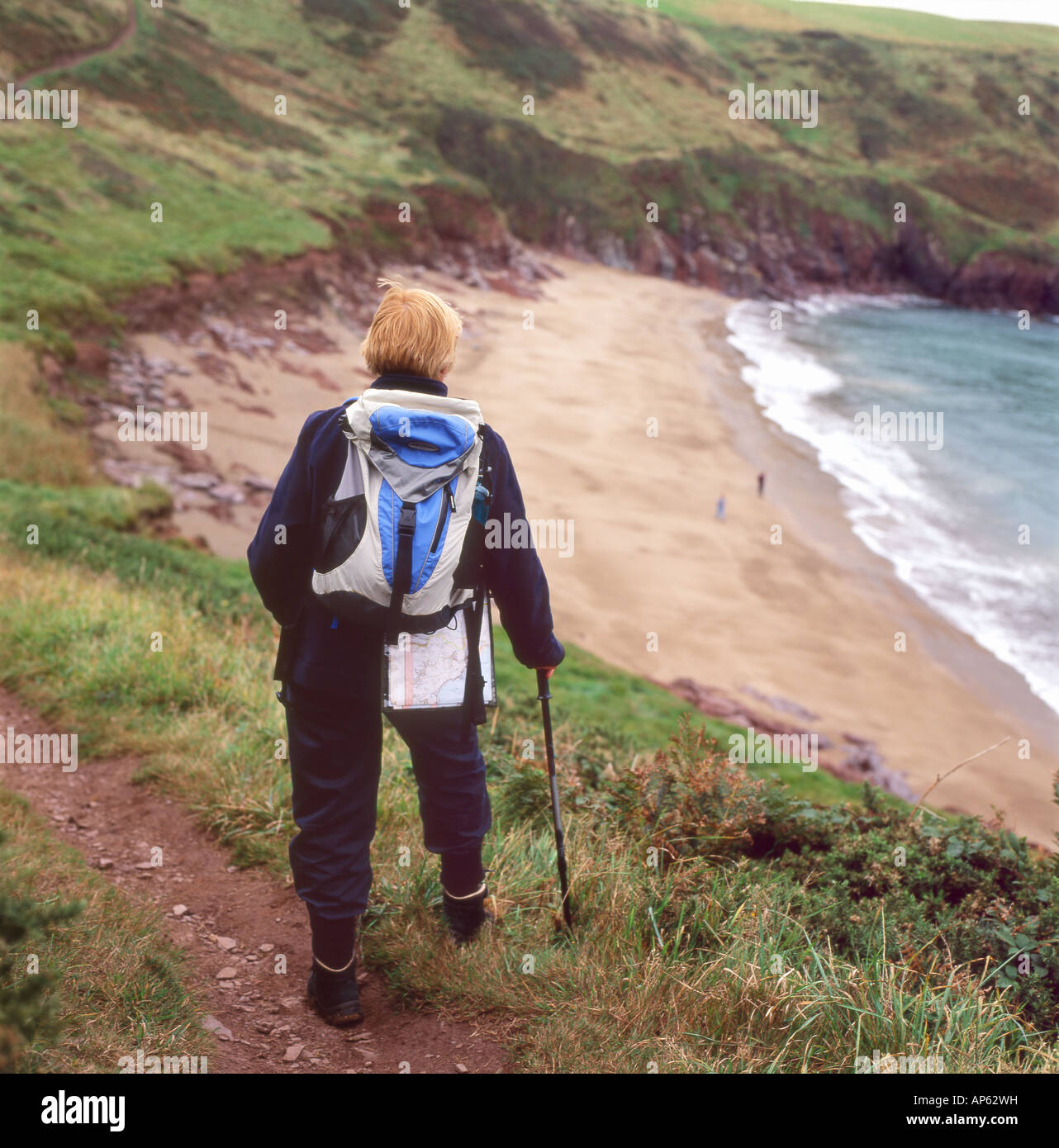 Welsh coastal path hikers hi-res stock photography and images - Alamy