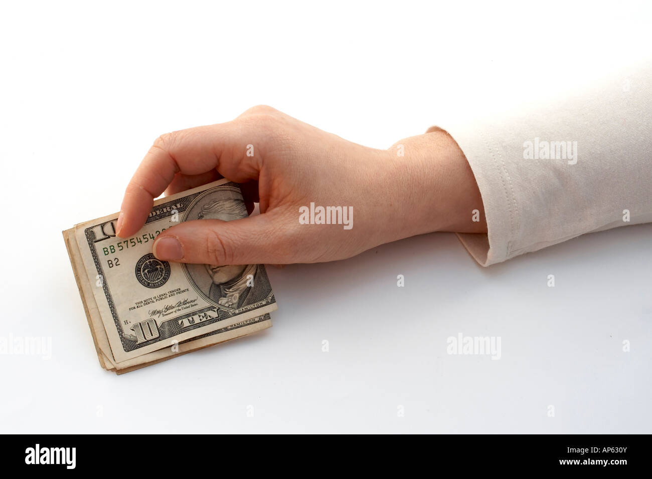 Hand offering money Stock Photo - Alamy