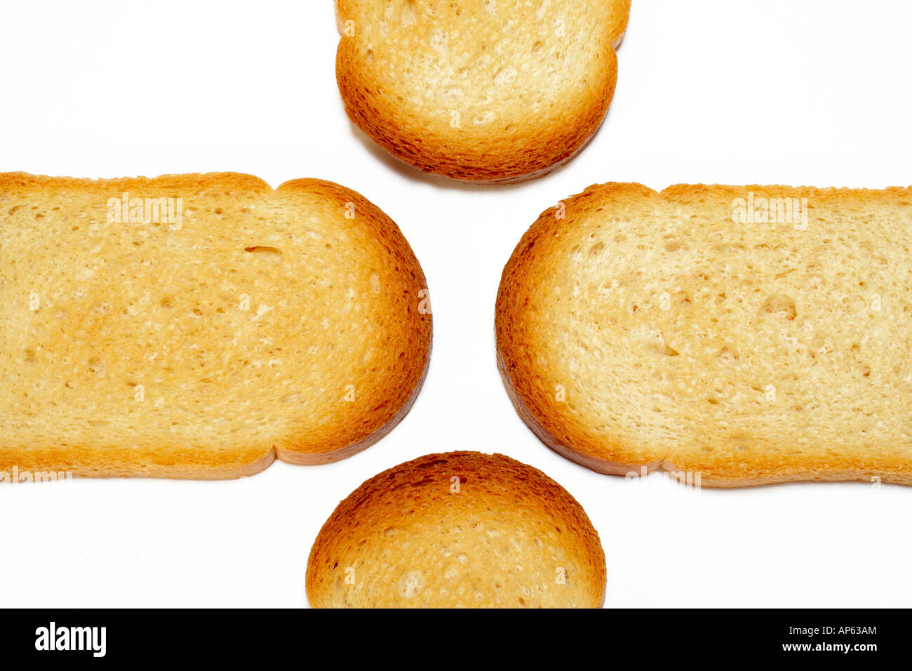 Slices of toasted bread background Stock Photo - Alamy