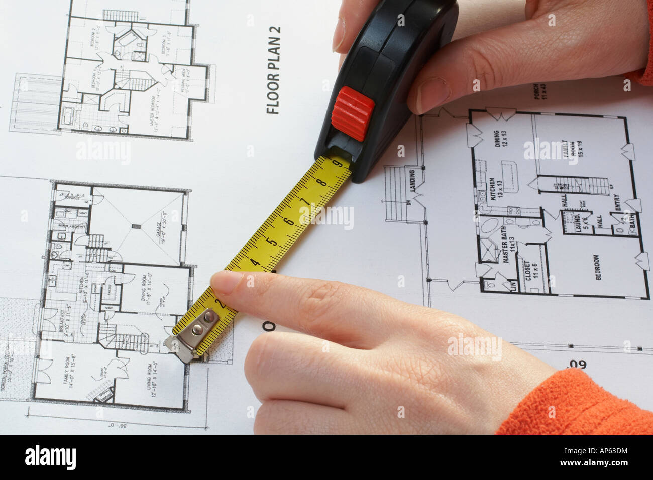 measure and architectural plan Stock Photo - Alamy
