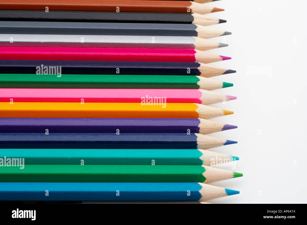 Colored school pencils closeup Stock Photo - Alamy