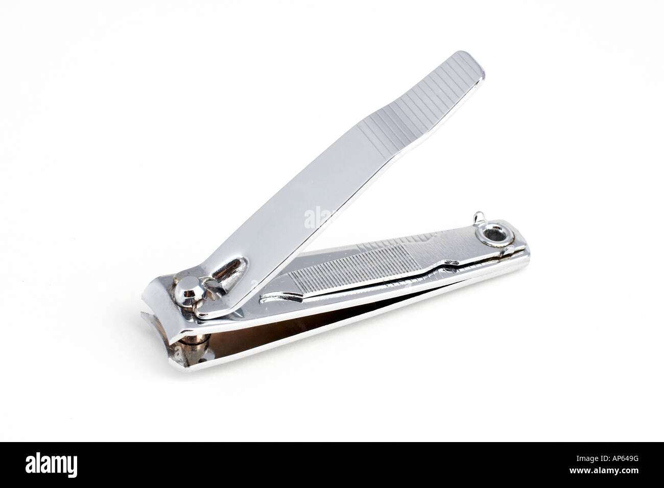 Nail cutter on white background Stock Photo - Alamy
