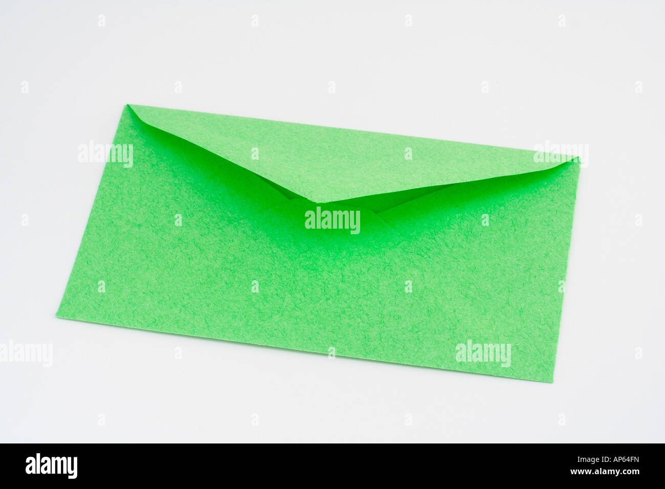Green envelope isolated on white background Stock Photo - Alamy